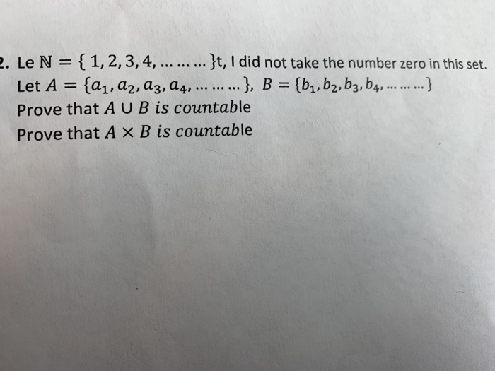 Solved An infinite set S is countable if S can be counted a | Chegg.com