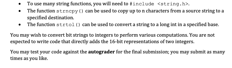 Solved In this assignment, you will write a program in C | Chegg.com
