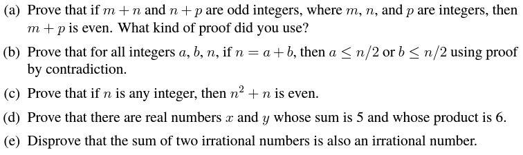 Solved (a) Prove that if m+n and n+p are odd integers, where | Chegg.com