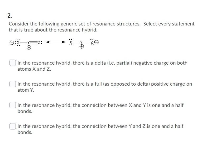Solved 2. Consider the following generic set of resonance | Chegg.com