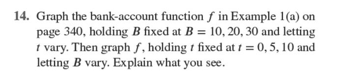 Solved 14. Graph the bank-account function f in Example 1(a) | Chegg.com