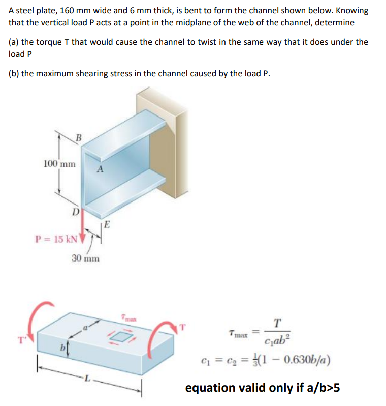 Solved A steel plate, 160 mm wide and 6 mm thick, is bent to | Chegg.com