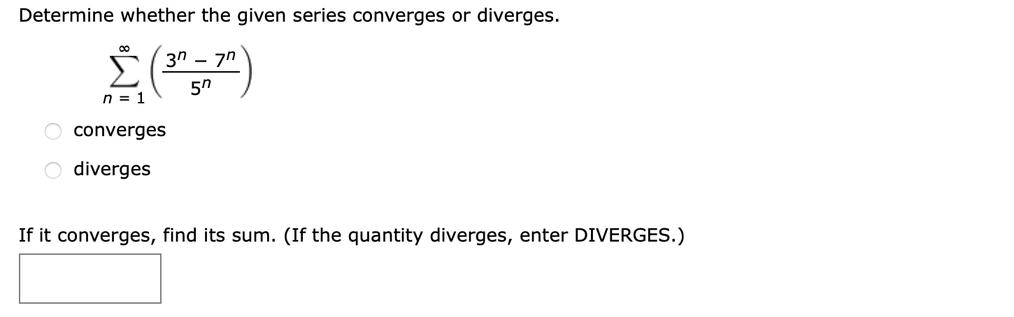 Solved Determine whether the given series converges or | Chegg.com