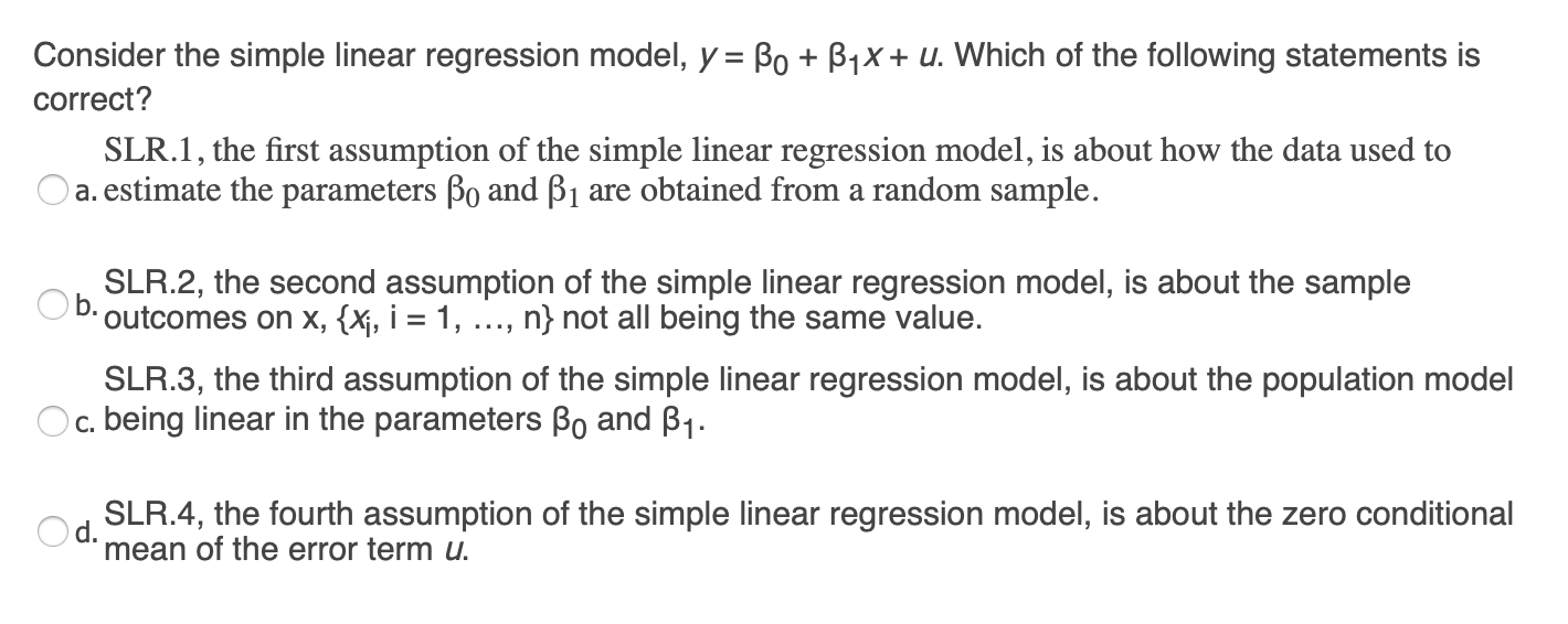 Solved Consider the simple linear regression model, y = Bo + | Chegg.com
