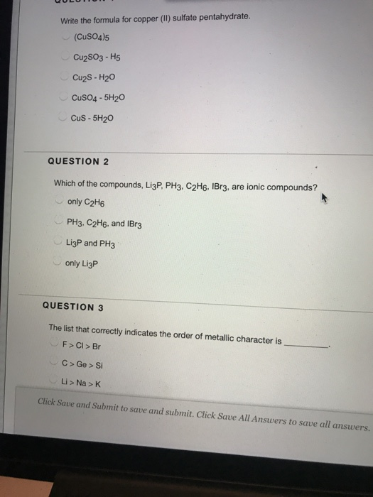 Solved Write the formula for copper (II) sulfate | Chegg.com