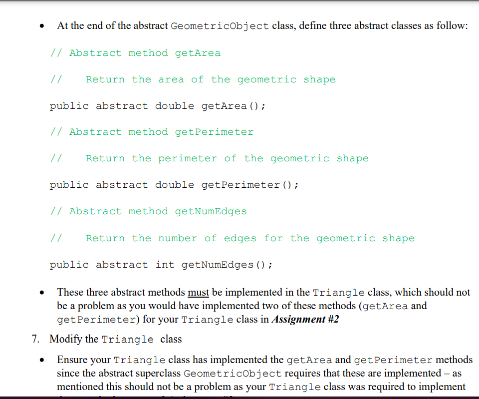 Solved 1. You will modify the Triangle class that you | Chegg.com