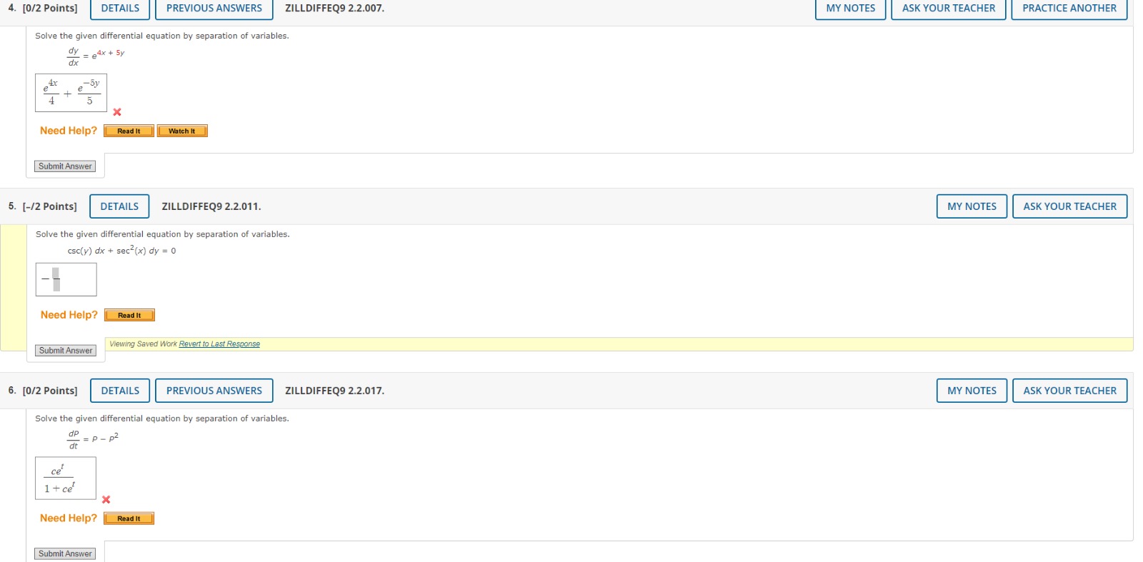 Solved Solve the given differential equation by separation | Chegg.com