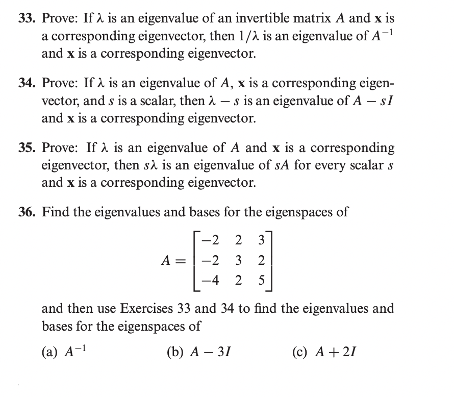 Solved 33 Prove If λ Is An Eigenvalue Of An Invertible 