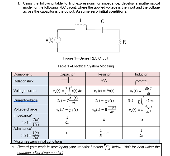 Solved 1. Using the following table to find expressions for | Chegg.com