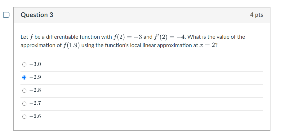 Solved Let f be a differentiable function with f(2)=−3 and | Chegg.com