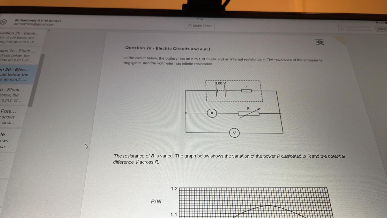 Solved Question 2c - Electric Circuits and e.m.f. In the | Chegg.com