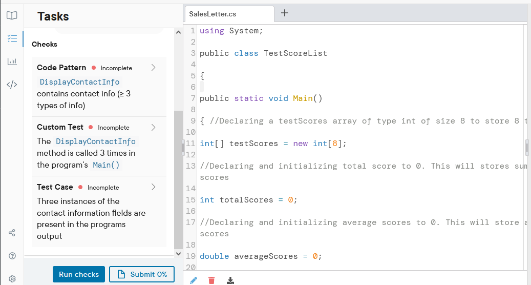 Solved Create a C# program named SalesLetter whose Main() | Chegg.com