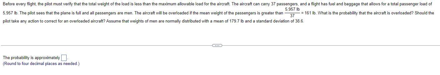 Solved pilot take any action to correct for an overloaded | Chegg.com