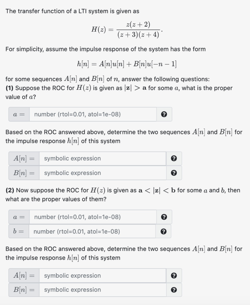 Solved The transfer function of a LTI system is given as | Chegg.com