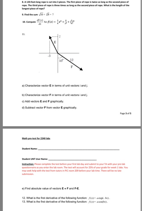 Solved 8. A 120-foot-long rope is cut into 3 pieces. The | Chegg.com