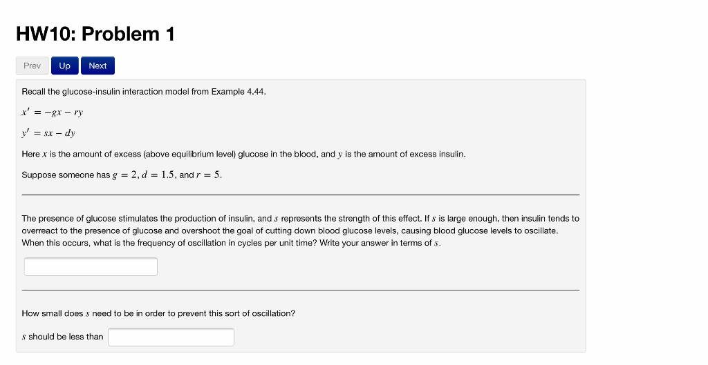 Solved HW10: Problem 1 Prev Up Next Recall the | Chegg.com