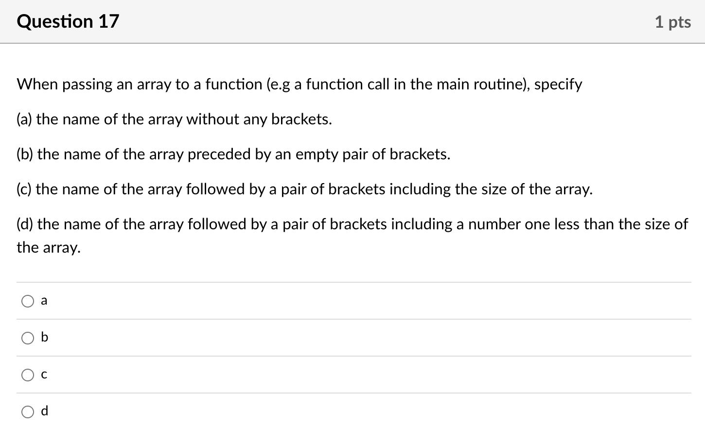 Solved An array dimensioned as x[99] has (a) 100 static | Chegg.com