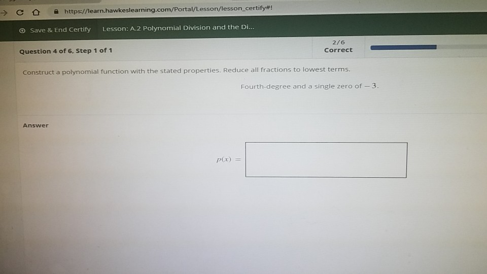 Solved c o ahttps//learn.hawkeslearning.com/Portal/Lesson/le | Chegg.com
