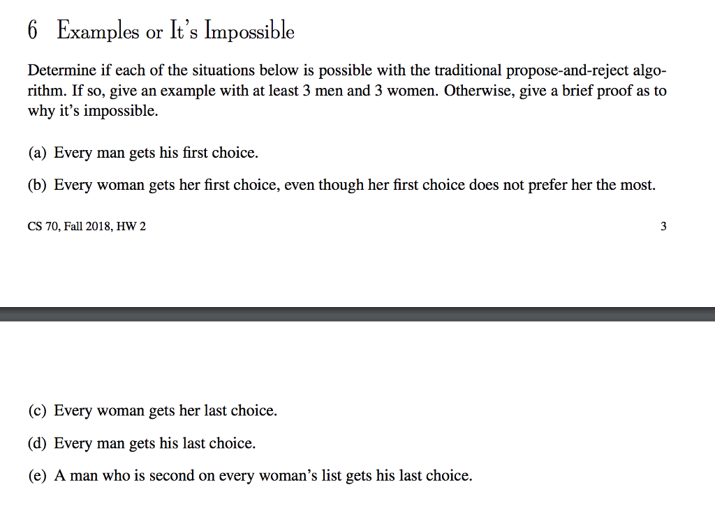 Solved 6 Examples or It's Impossible Determine if each of | Chegg.com