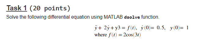 Solved Task 1 (20 points) Solve the following differential | Chegg.com