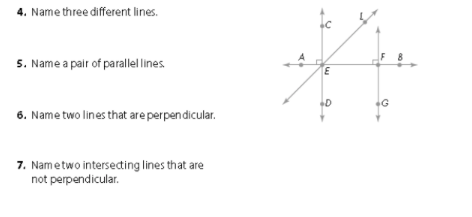 Solved 4. Name three different lines. IF 8 5. Name a pair of | Chegg.com