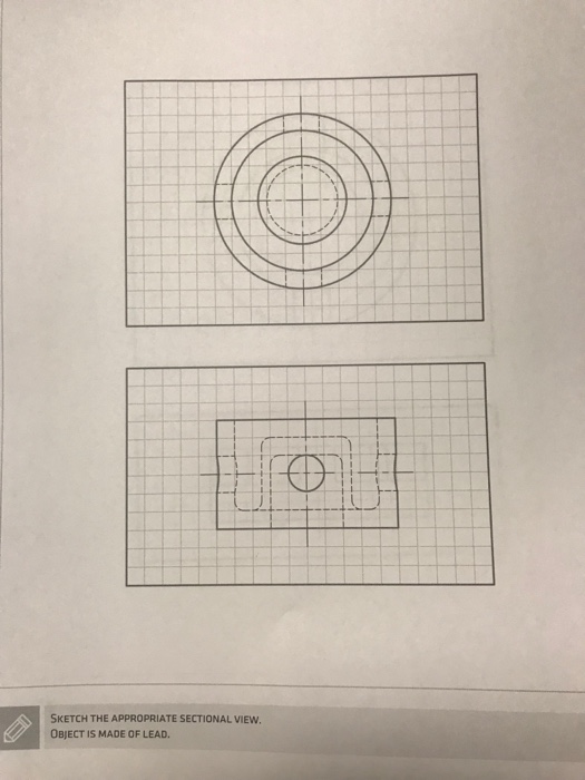 Solved SKETCH THE APPROPRIATE SECTIONAL VIEW OBJECT IS MADE | Chegg.com