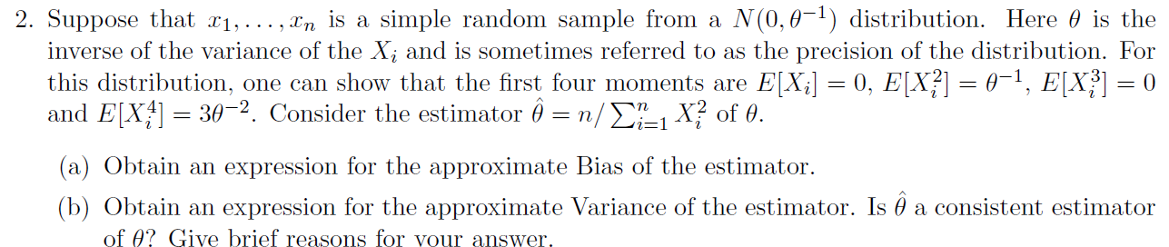 Solved 2. Suppose that x1,…,xn is a simple random sample | Chegg.com