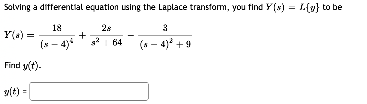Solved Solving a differential equation using the Laplace | Chegg.com