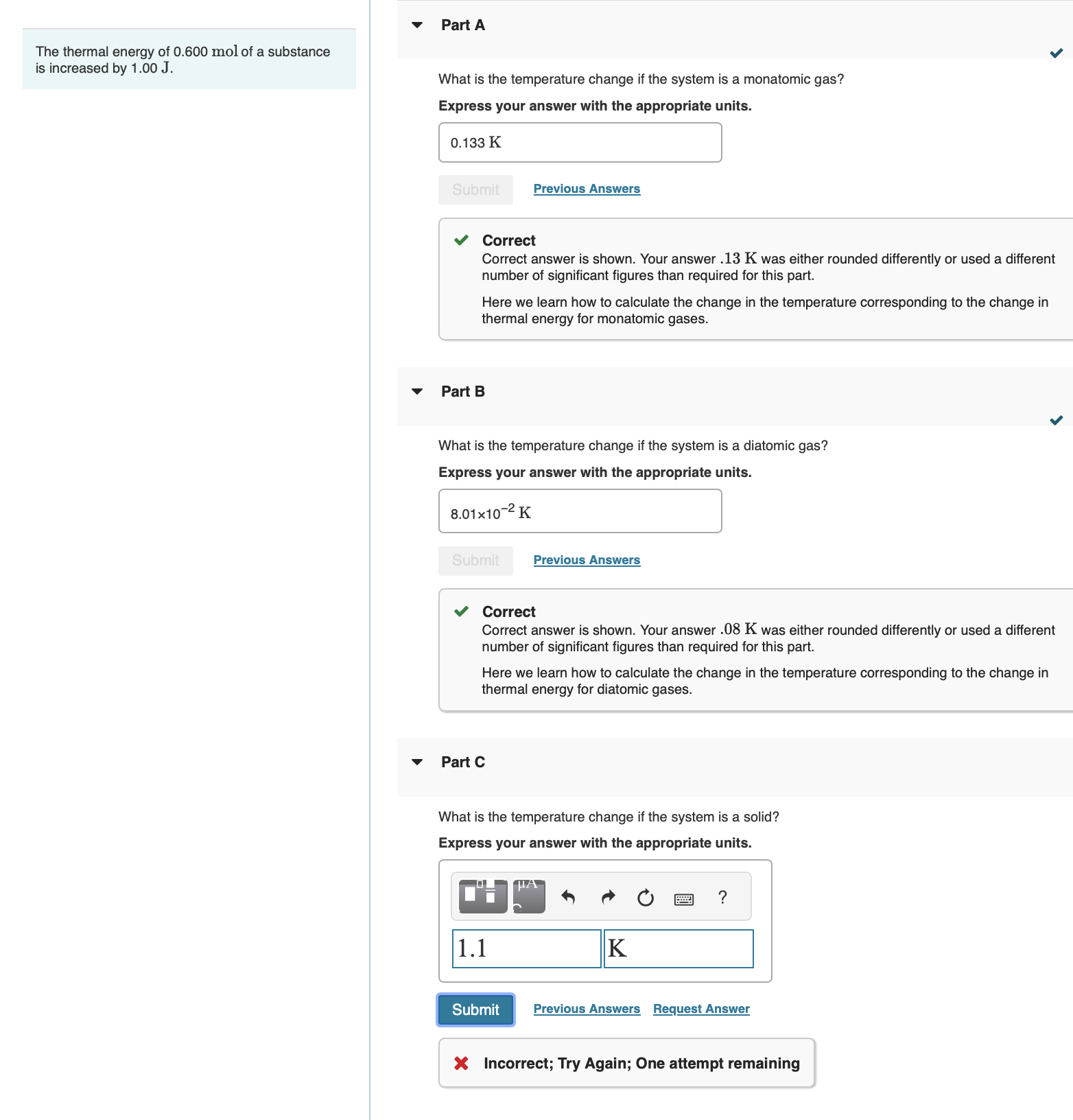 Solved Part ACorrectCorrect answer is shown. Your answer | Chegg.com