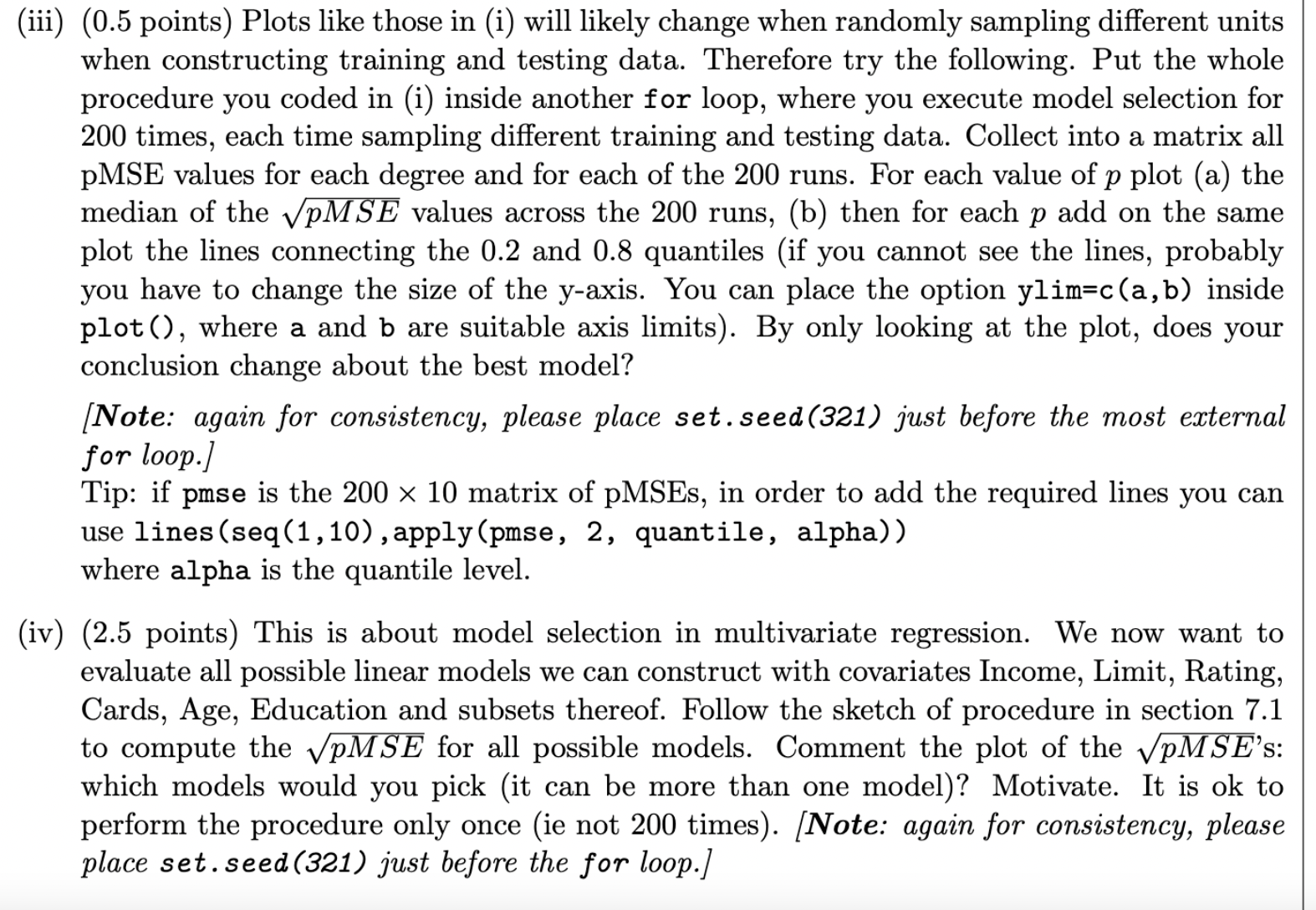 Solved Exercise 2 ( =5 points): Credit data again. (i) (1.5 | Chegg.com