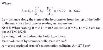 Solved Derive the L from the formula of hydrometer analysis | Chegg.com
