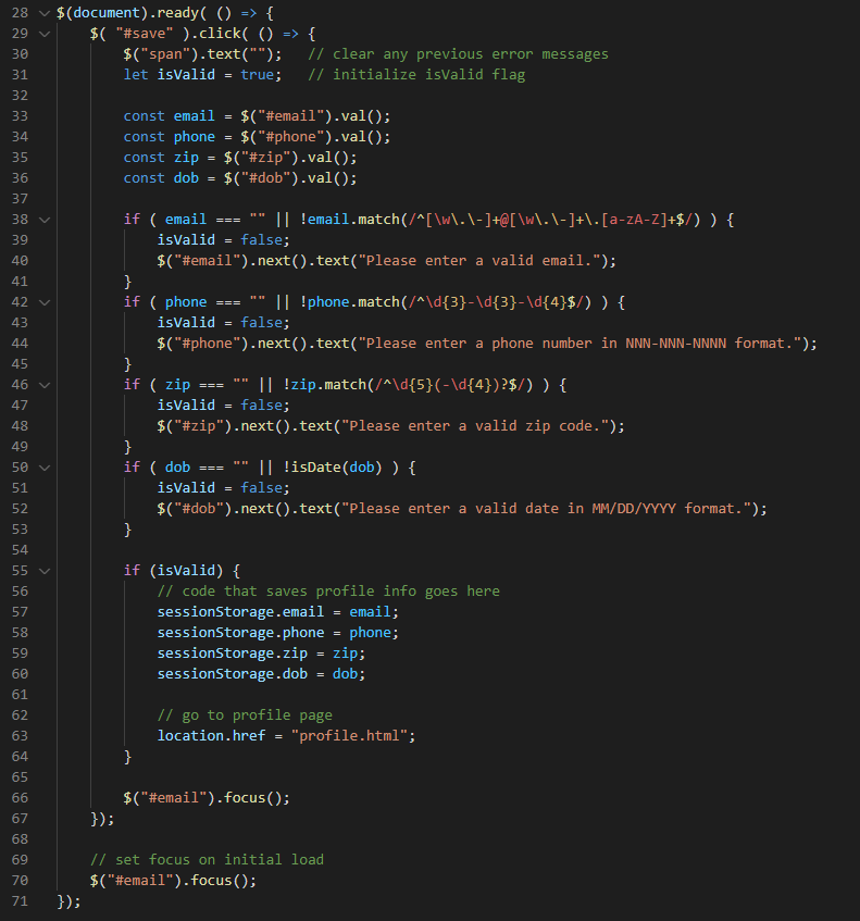 Solved Code Provided: display_profile.js "use | Chegg.com