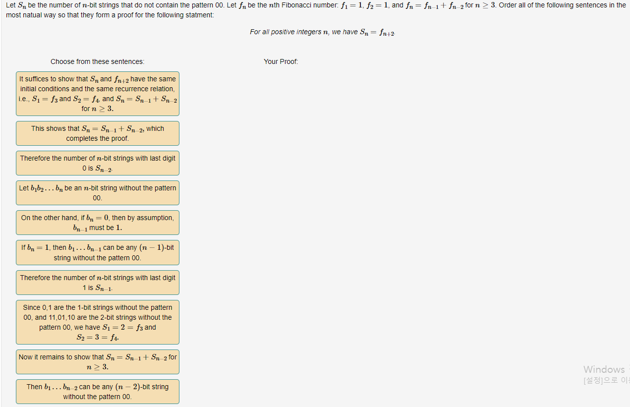Solved Let Sn Be The Number Of N Bit Strings That Do Not