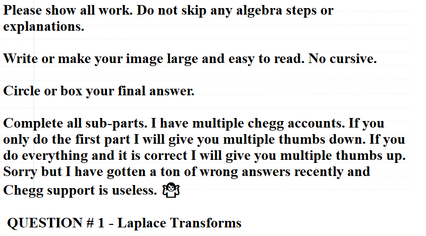 Solved Please show all work. Do not skip any algebra steps | Chegg.com