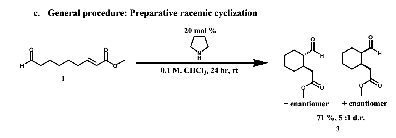 Solved c. General procedure: Preparative racemic cyclization | Chegg.com