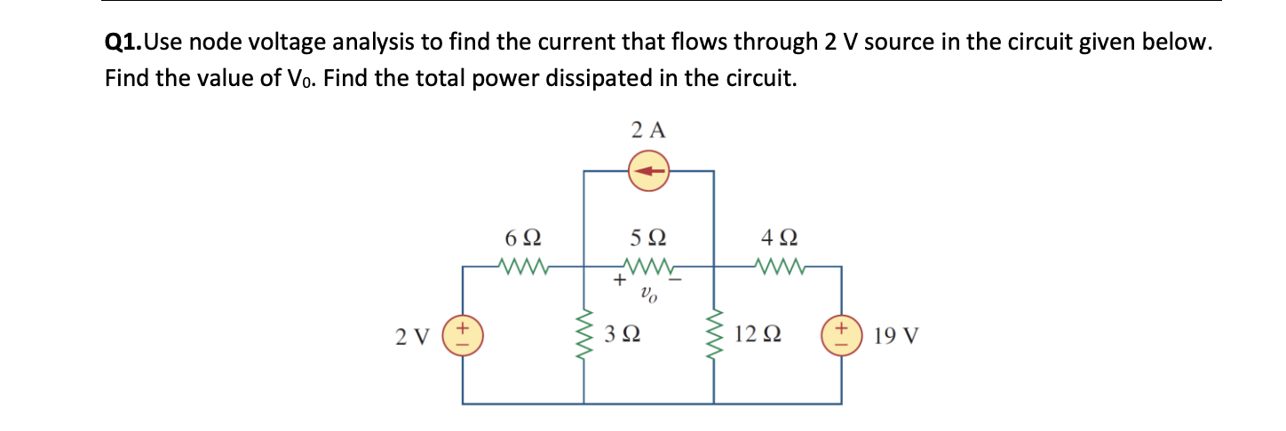 Solved Q1.Use node voltage analysis to find the current that | Chegg.com