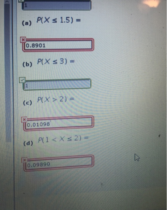 Solved Evaluate the cumulative distribution function, F, for | Chegg.com