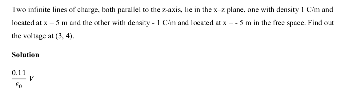 Solved Two infinite lines of charge, both parallel to the | Chegg.com