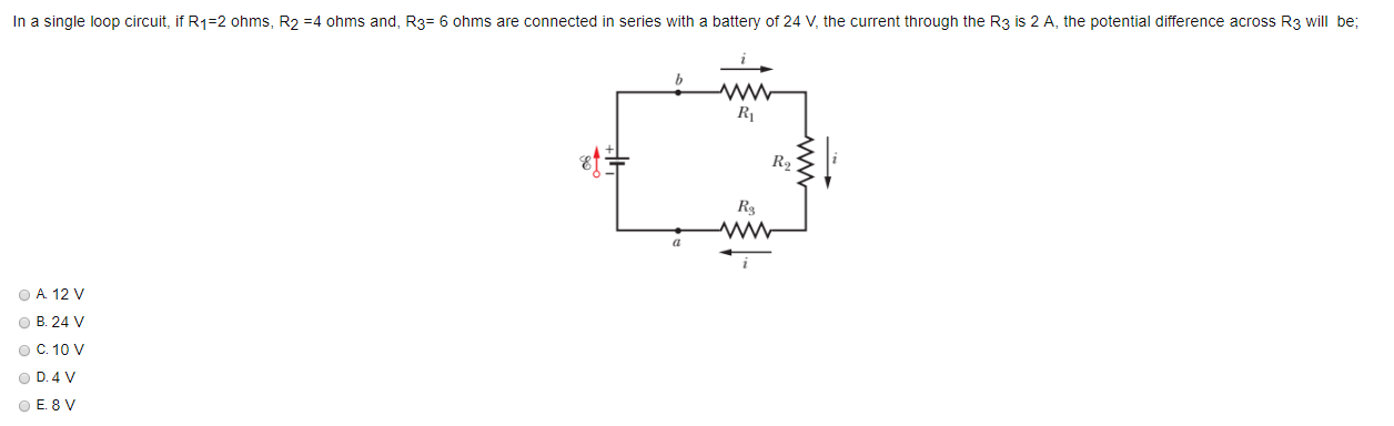 Solved In a single loop circuit, if R1=2 ohms, R2 =4 ohms | Chegg.com