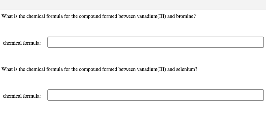 Solved What is the chemical formula for the compound formed | Chegg.com