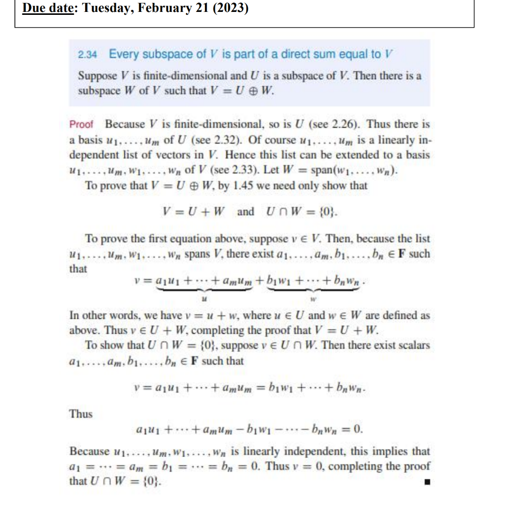 Solved Due date: Tuesday, February 21 (2023) 2.34 Every | Chegg.com