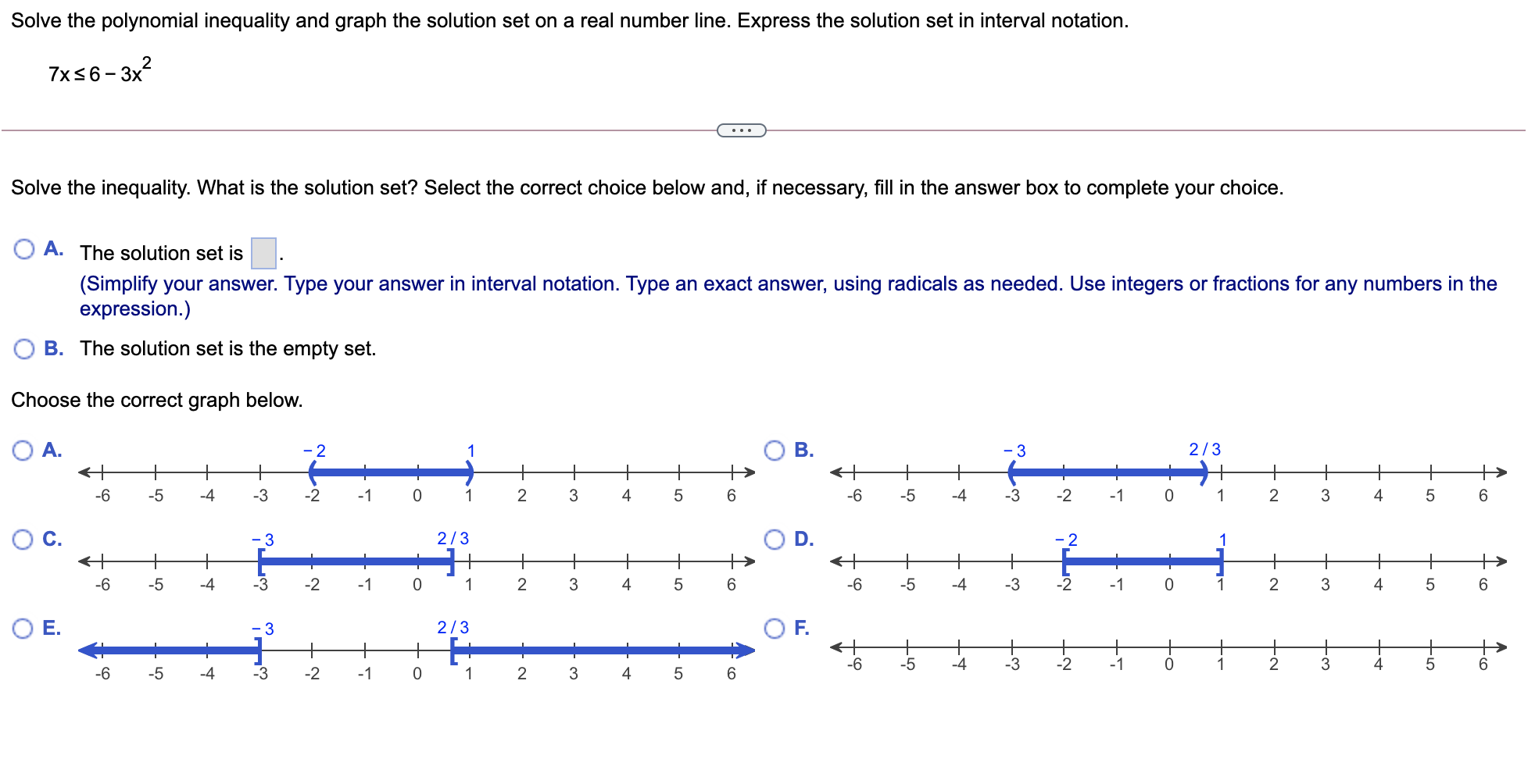 Solved Solve the polynomial inequality and graph the | Chegg.com
