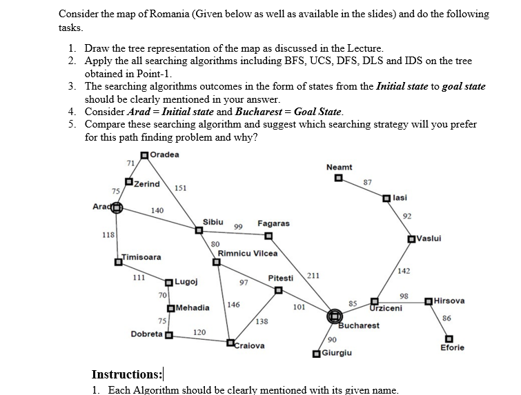 71 151 75 Consider the map of Romania (Given below as | Chegg.com