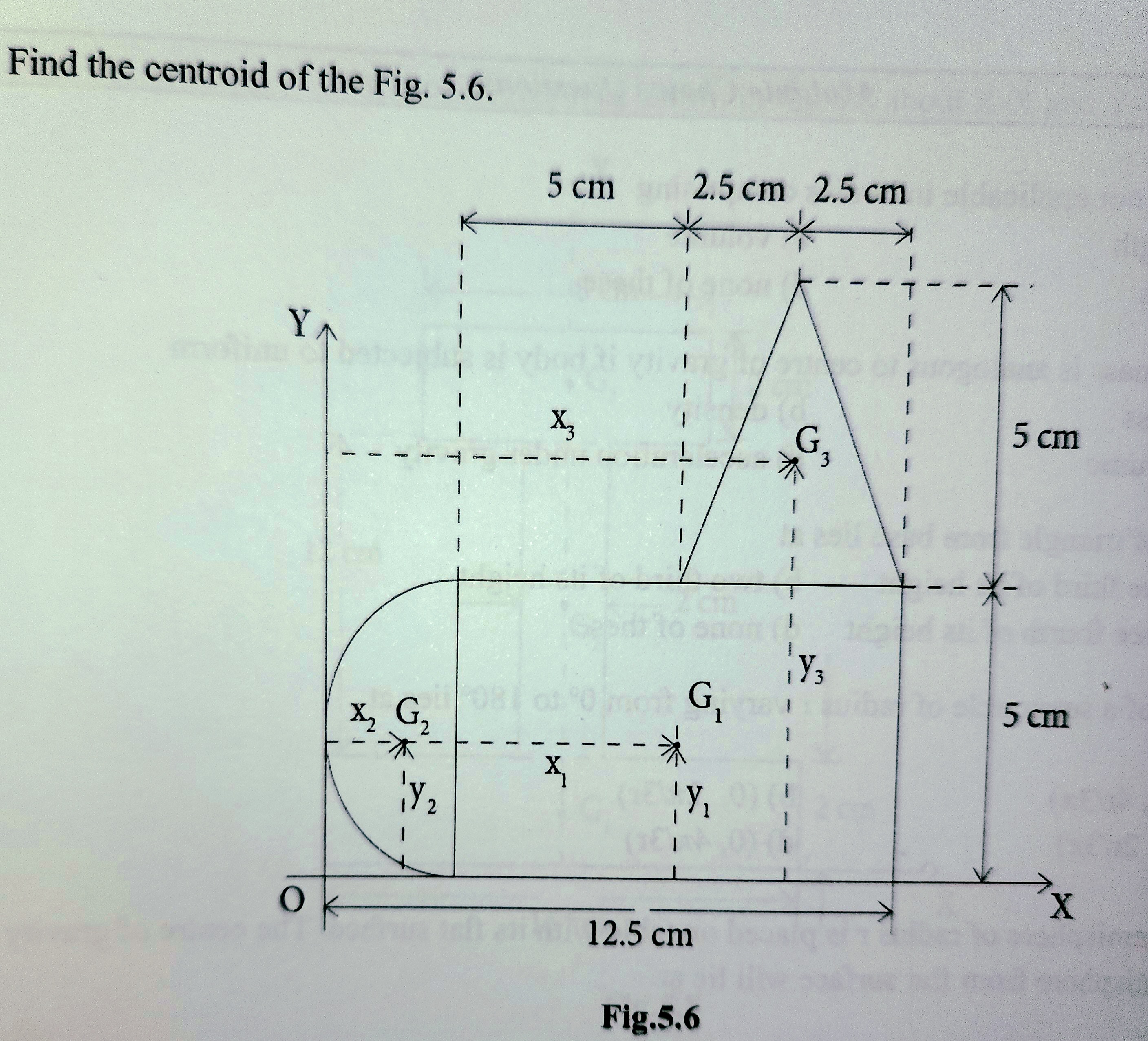 Solved Find the centroid of the Fig. 5.6. Fig.5.6 | Chegg.com