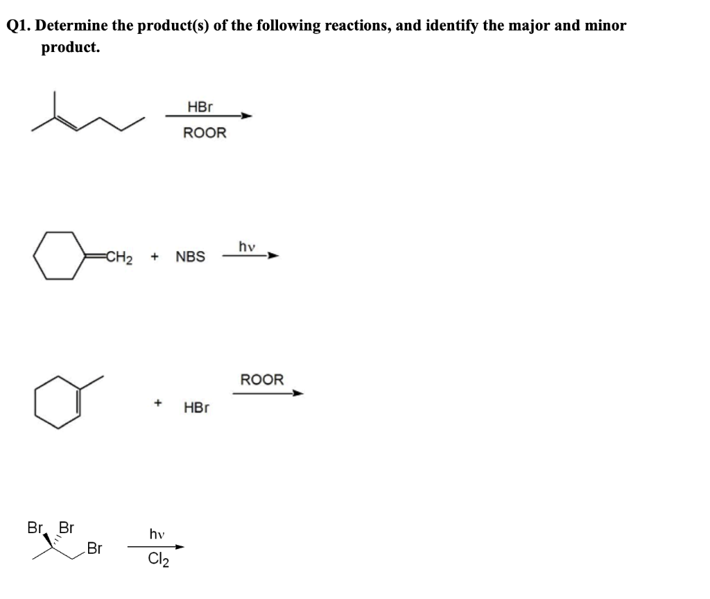 Solved Q1. Determine the product(s) of the following | Chegg.com