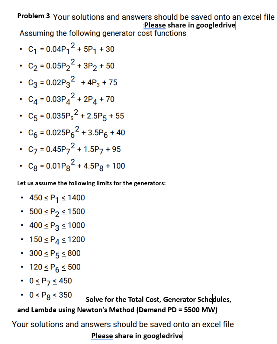 Solved Problem 3 Your solutions and answers should be saved | Chegg.com