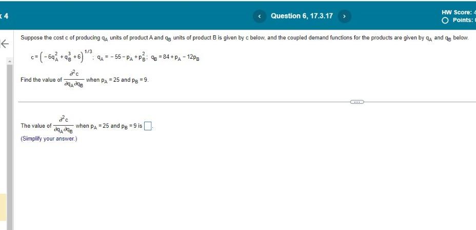 Solved Suppose the cost c of producing qA units of product A | Chegg.com