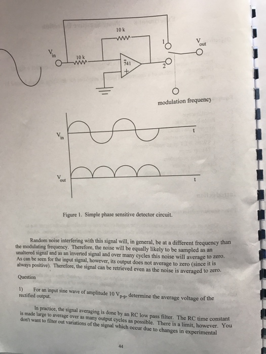 Solved 10 k 10 k 741 modulation frequency Figure 1. Simple | Chegg.com