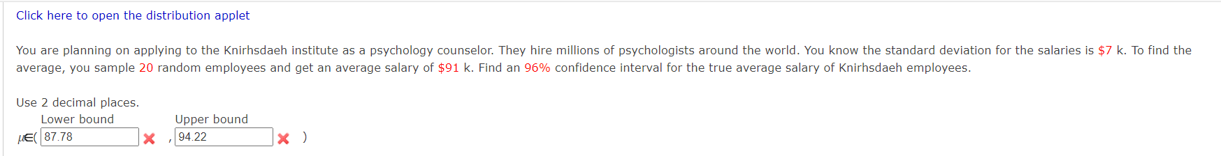 Solved Click here to open the distribution applet You are | Chegg.com