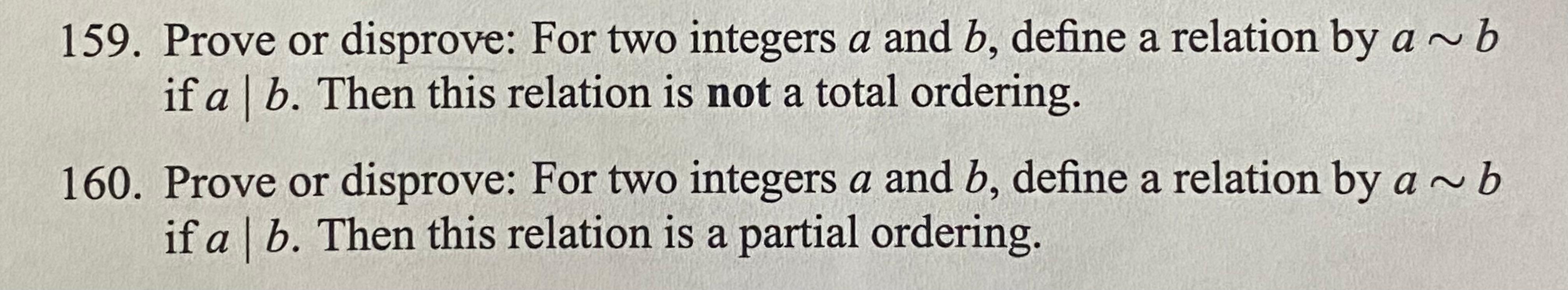 Solved 159. Prove or disprove: For two integers a and b, | Chegg.com